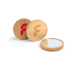 Miroirs de poche en bambou à imprimer en ligne avec FLYERALARM