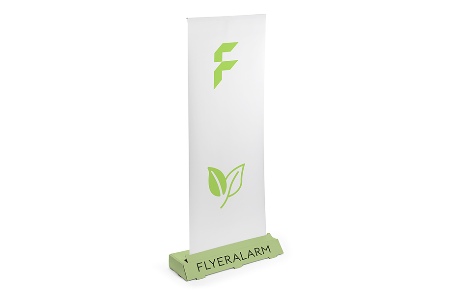 Cardboard roller banners, mechanism and banner printed at FLYERALARM