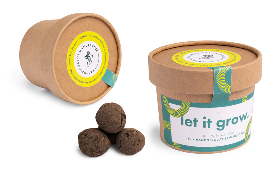 Muster Samenbomben im Becher bedrucken » günstig bei FLYERALARM