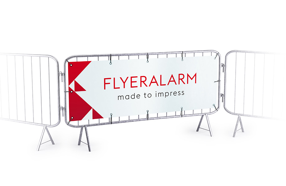 Banners for barriers - low-cost and quick at FLYERALARM