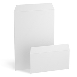 Blank envelopes without window, peel and seal printed at FLYERALARM
